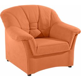 Sessel DOMO collection "ELVA elegante R&uuml;ckensteppung", orange (terrakotta), B:99cm H:84cm T:82cm, Kunstleder SOFTLUX / Struktur ( 100% Polyester);Microfaser PRIMABELLE (100% Polyester);(gepr&auml;gte) Luxus-Microfaser (100% Polyester), Sessel, Sessel, whlw. mit Federkern