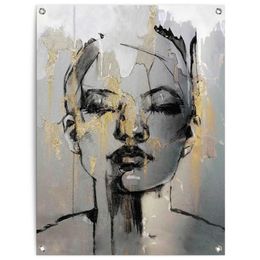 Poster Reinders "Goldenes Gesicht", gold (farbe bild(er): gold), B:60cm H:80cm T:0,1cm, Leinwand, Bilder, Poster, Outdoor f&uuml;r Garten oder Balkon