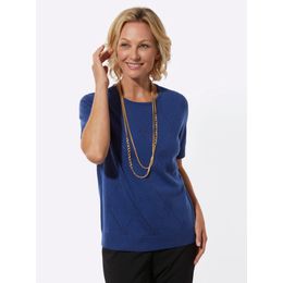 Kurzarmpullover CLASSIC "Pullover", Damen, Gr. 38, royalblau, 100% Polyacryl, unifarben, Pullover