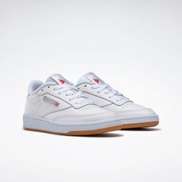 Sneaker Reebok CLASSIC "CLUB C 85", Damen, Gr. 36, wei&szlig; (wei&szlig;, light, grau, gum), Leder, Schuhe Skaterschuh Sneaker low