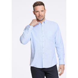 JACK'S INN 54 Businesshemd JACK&rsquo;S "Oxford-Hemd (Langarm) Regular Fit", Herren, Gr. M, Normalgr&ouml;&szlig;en, lt blau mix, Obermaterial: 97% Baumwolle, 3% Elasthan, Hemden