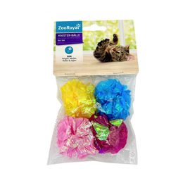 ZooRoyal Katzenspielzeug Knisterb&auml;lle 4er-Pack