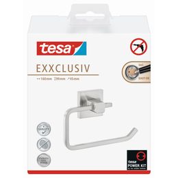 Tesa Toilettenpapierhalter 'Exxclusiv' Edelstahloptik mit Klebel&ouml;sung 16 x 9,9 x 4,5 cm