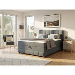 Boxbett OTTO HOME "Likely inkl. Bettkasten, in 140er & 180er Breite, in Boxspring-Optik", grau, B:154cm L:213cm, Komplettbetten, inkl. Topper & Aufbauvideo, erh&auml;ltlich in verschiedenen Farben
