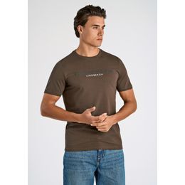 Kurzarmshirt LINDBERGH "T-Shirt (Kurzarm) Relaxed Fit", Herren, Gr. L, braun (dk braun), Obermaterial: 100% Baumwolle, l&auml;ssig geschnitten, Rundhals, Shirts
