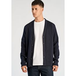 Cardigan Junk De Luxe "Cardigan Relaxed Fit", Herren, Gr. L, navy, Obermaterial: 80% Baumwolle, 20% Polyester, unifarben, Strickjacken