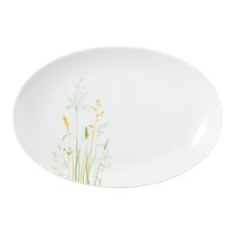 Servierplatte Seltmann Weiden "Liberty", gr&uuml;n (wei&szlig;, meadow grasses gr&uuml;n), B:21,1cm H:2,9cm L:31,3cm T:21,1cm, Porzellan, Servierplatten, Servierplatte, Platte oval