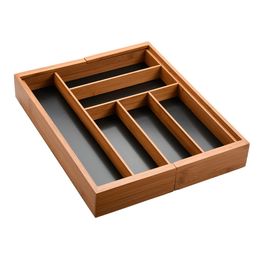 Besteckeinsatz Kesper "variabler Besteckkasten, aus FSC-zertifiziertem Bambus", braun, B:58cm H:6,5cm T:43cm, Bambus, Schubladeneins&auml;tze, Besteckeinsatz, zweiseitig ausziehbar