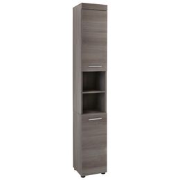 Hochschrank Welltime "Royan", eichefarben rauchsilber, B:30cm H:30cm T:190cm, Schr&auml;nke, Bad-Hochschrank Hochschrank, Hochschrank mit 2 T&uuml;ren & 2 F&auml;chern - (B/T/H) 30/31/190 cm