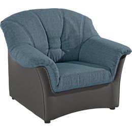 Sessel DOMO collection "ELVA elegante R&uuml;ckensteppung", grau (dunkelgrau, petrol), B:99cm H:84cm T:82cm, Kunstleder SOFTLUX / Struktur ( 100% Polyester);Microfaser PRIMABELLE (100% Polyester);(gepr&auml;gte) Luxus-Microfaser (100% Polyester), Sessel, Sessel, whlw. mit Federkern