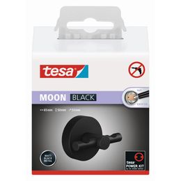 Tesa Bademantelhaken 'Moon Black' schwarz matt mit Klebel&ouml;sung 6,5 x 5,0 x 5,3 cm