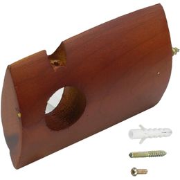 Gardinenstangenhalter Liedeco "Tr&auml;ger geschlossen - Holz 1-l&auml;ufig "France" - 1 St&uuml;ck" Gr. 1, braun (kirschbaum), B:2cm H:6cm L:8,6cm, Gardinenstangenhalterungen, Halter, Tr&auml;ger f&uuml;r Stangen, Rohre 20 mm