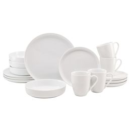 Kombiservice "Elowen", wei&szlig;, 16 Stk., Porzellan, LeGer Home by Lena Gercke, Geschirr-Sets, Kombiservice, Haltbarkeit, Zeitlos