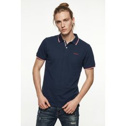 Jack & Jones Poloshirt JACK & JONES "JJBLAZE POLO SS", Herren, Gr. L, navy blazer, Jersey, Obermaterial: 60% Baumwolle, 40% Polyester, unifarben, regular fit, Shirts