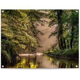 Poster Reinders "Bach im Wald", gr&uuml;n (farbe bild(er): gr&uuml;n), B:80cm H:60cm T:0,1cm, Leinwand, Bilder, Poster