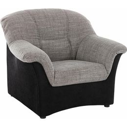 Sessel DOMO collection "SARAFINA Breite 102 cm, auch mit Federkern f&uuml;r noch mehr Sitzkomfort", grau (schwarz, wei&szlig;, grau), B:102cm H:83cm T:81cm, Luxus-Microfaser (92% Polyester, 8% Nylon);Microfaser PRIMABELLE (100% Polyester);Microfaser PRIMABELLE (100% Polyester) / Struktur (90% Polyester; 10% Polyacryl), Sessel, Sessel, whlw. mit Federkern, elegantes Design