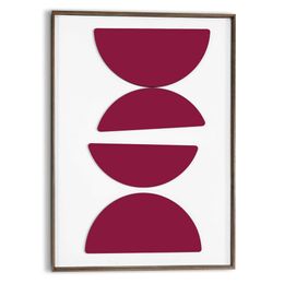 Wandbild Reinders "Halbkreise in Burgund", rot (farbe bild(er): rot), B:50cm H:70cm T:3cm, Bilder, Wohnzimmer - Rot - MDF - Abstrakt - 50x70 cm
