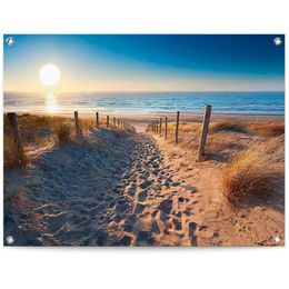 Poster Reinders "D&uuml;nenweg zum Meer", blau (farbe bild(er): blau), B:80cm H:60cm T:0,1cm, Leinwand, Bilder, Poster
