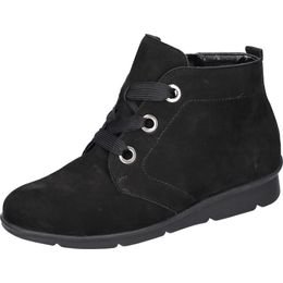 Waldl&auml;ufer Schn&uuml;rboots WALDL&Auml;UFER "K-INGA", Damen, Gr. 4,5 (37,5), schwarz, Nubukleder, Schuhe Schn&uuml;rboots, Stiefelette, Bequemschuh in Komfortweite K = extraweit