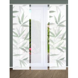 Schiebegardine HOME IN GREEN "RANDOW" Gr. 1, gr&uuml;n (mint), B:60cm H:245cm, Polyester, Gardinen, SET DIGITALDRUCK,BAMBUSOPTIK RECYCELT