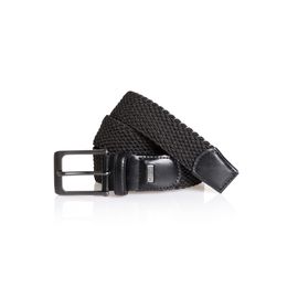 Lederg&uuml;rtel MONTI "MONZA", Herren, Gr. 100, schwarz (schwarz, grau), Materialmix, G&uuml;rtel Lederg&uuml;rtel, strukturierte Optik, modern