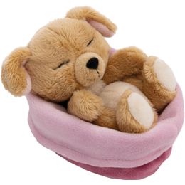 Kuscheltier Nici "Sleeping Pets, Hund beige, 12 cm", beige, Pl&uuml;schfiguren, KinderB:9cm H:12cm L:10cm, Kuscheltier, im K&ouml;rbchen, B:9cm H:12cm L:10cm