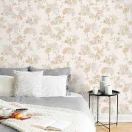 Vliestapete SUPERFRESCO EASY "Kimono Weiss/Gold 10mx52cm", gold, B:0,52m L:10m, Vlies, Tapeten, Kimono /Gold 1000x52cm