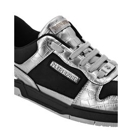 Laufschuh Plein Sport "Lo-Top Turnschuhe", Damen, Gr. 35, Normalschaft, silber (0270, schwarz, silber), Schuhe Laufschuh