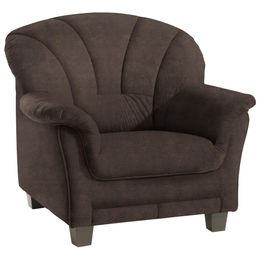 Sessel Home Affaire "CAMELITA Breite 93 cm, bequeme Armlehnen", braun, B:93cm H:86cm T:81cm, MELROSE/Struktur (100% Polyester);Echtleder mit Kunstleder im R&uuml;cken;Microfaser PRIMABELLE (100% Polyester);MELROSE (100% Polyester), Sessel, Sessel, bequem, im Landhausstil