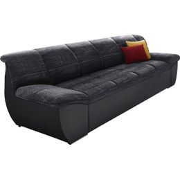 3-Sitzer DOMO collection "SPLASH Breite 232 cm, moderne Sitz- und R&uuml;ckensteppung, komfortabel", schwarz (schwarz, pepper), B:232cm H:76cm T:96cm, Kunstleder SOFTLUX / Struktur (90% Polyester, 10% Polyacryl);Luxus-Microfaser (100% Polyester)/ Struktur (90% Polyester, 10% Polyacryl), Sofas, flache Armlehnen zum Entspannen