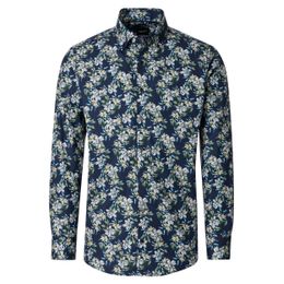 Businesshemd Venti "Venti Businesshemd Langarm Print", Herren, Gr. 40, Normalgr&ouml;&szlig;en, blau (dunkelblau), 100% Baumwolle, bedruckt, schmal, Hemden