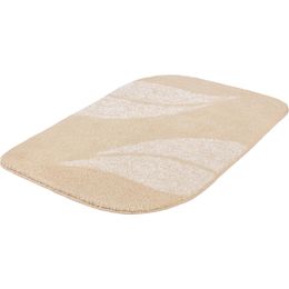 Badematte Meusch "Greta", seide, H:20mm, Polyester, Badematten, Badematte, Badteppich mit dezentem, meliertem Blattmotiv