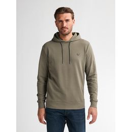 Kapuzensweatshirt PETROL INDUSTRIES, Herren, Gr. XXL, beige (mossy stone), Sweatware, Obermaterial: 95% Baumwolle, 5% Elasthan, regular fit taillenbedeckt, ohne Ausschnitt, Rippb&uuml;ndchen, Sweatshirts, mit Logo Stickerei