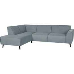 Ecksofa DOMO collection "Amora, bequem und zeitlos, L-Form", gr&uuml;n (mint), B:263cm H:81cm T:191cm, Sofas, Ecksofa, mit Federkern, Fu&szlig;h&ouml;he passend f&uuml;r g&auml;ngige Saugroboter