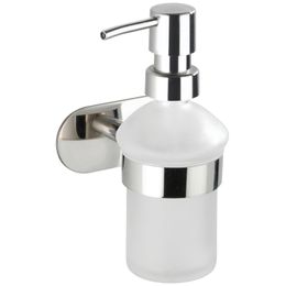 Seifenspender Wenko "Orea", bunt (wei&szlig;, silberfarben), Edelstahl, Dosierspender, Seifenspender, 300 ml Fassungsverm&ouml;gen, Halterung aus rostfreiem Edelstahl