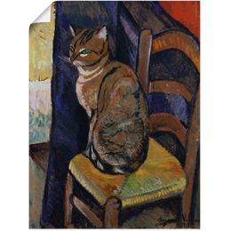 Wandbild Artland "Skizze Stuhl sitzende Katze.", bunt (farbe bild(er): bunt), B:45cm H:60cm, Bilder, als Leinwandbild, Poster in verschied. Gr&ouml;&szlig;en