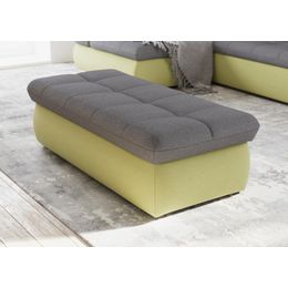 Polsterhocker DOMO collection "MORIC 136x64 cm, praktisch und komfortabel", gelb (gelb, schlamm), B:136cm H:43cm T:64cm, 100% Polyester, Hocker, Polsterhocker, inklusive Stauraum