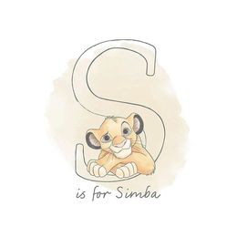 Bild Komar "S like Simba", bunt (farbe bild(er): bunt), B:40cm H:50cm, Holz, Papier, Bilder, Bild, Wandbild zur Dekoration im Kinderzimmer - ohne Rahmen