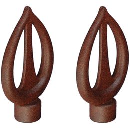 Gardinenstangen-Endst&uuml;ck Liedeco "Flamme", braun (rostbraun), H:5,8cm L:9,4cm &Oslash;:1,6cm, Gardinenstangenendst&uuml;cke, Gardinenstangen-Endst&uuml;ck, f&uuml;r Gardinenstangen &Oslash; 16 mm