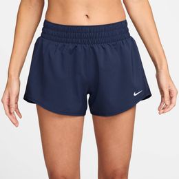 Trainingsshorts Nike "DRI-FIT ONE WOMEN'S MID-RISE BRIEF-LINED SHORTS", Damen, Gr. XS, N-Gr, blau (midnight navy), Obermaterial: 100% Polyester, Hosen