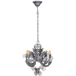 Kayoom H&auml;ngeleuchte "Fly Through in Silber, ohne Leuchtmittel, LxBxH: 48 x 48 x 59 cm", grau (silberfarben), H: 59cm, 1 Stk., Leuchten, H&auml;ngeleuchte