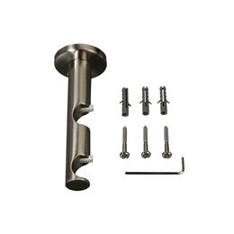 Tr&auml;ger Liedeco, silber (edelstahlfarben), L:12cm &Oslash;:2cm, Gardinenstangenhalterungen, 12 cm offen f&uuml;r &oslash; 20 mm, 2-l&auml;ufig