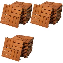 Deuba Holzfliese Akazie Mosaik 33er-Set 30x30cm
