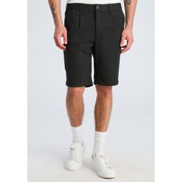 Bermudas LINDBERGH "Bermudas Relaxed Loose Fit", Herren, Gr. L, schwarz, Obermaterial: 75% Polyester, 22% Viskose, 3% Elasthan, relaxed fit, Hosen Bermudas