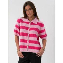 Strickpullover TEESHOPPEN "TEESHOPPEN Sweater Alba", Damen, Gr. onesize, pink, Obermaterial: 60% Polyacryl, 14% Polyamid, 10% Polyester, 8% Wolle, 8% Viskose, Pullover Strickpullover