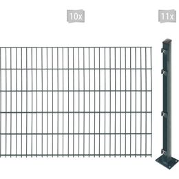 Doppelstabmattenzaun Arvotec "EASY 103 zum Aufschrauben", grau (anthrazit), H:103cm, Kunststoff, Stahl, Zaunelemente, Zaunh&ouml;he 103 cm, Zaunl&auml;nge 2 - 60 m