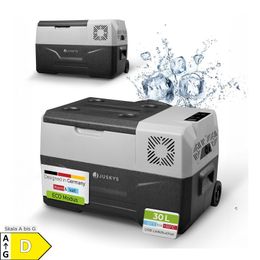 Juskys Kompressor K&uuml;hlbox Yukon Pro 30 Liter - elektrisch Gefrierbox mit USB-Anschluss, ECO-Modus - 12/24 V 230V Kompressork&uuml;hlbox