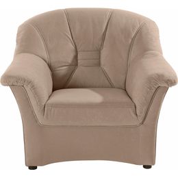 Sessel DOMO collection "ELVA elegante R&uuml;ckensteppung", beige (natur), B:99cm H:84cm T:82cm, Kunstleder SOFTLUX / Struktur ( 100% Polyester);Microfaser PRIMABELLE (100% Polyester);(gepr&auml;gte) Luxus-Microfaser (100% Polyester), Sessel, Sessel, whlw. mit Federkern