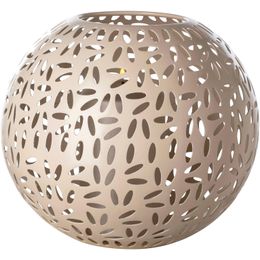 Windlicht Fink "DARIA", beige (taupe), H:20cm &Oslash;:24cm, Eisen, Kerzenhalter, Windlicht, Kerzenhalter aus Eisen, pulverbeschichtet, mit Cut-Outs