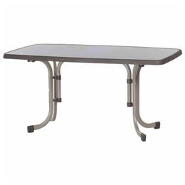 SIEGER Boulevard-Klapptisch, 150x90x72 cm, chamapgner Stahrohrgestell, Mecali